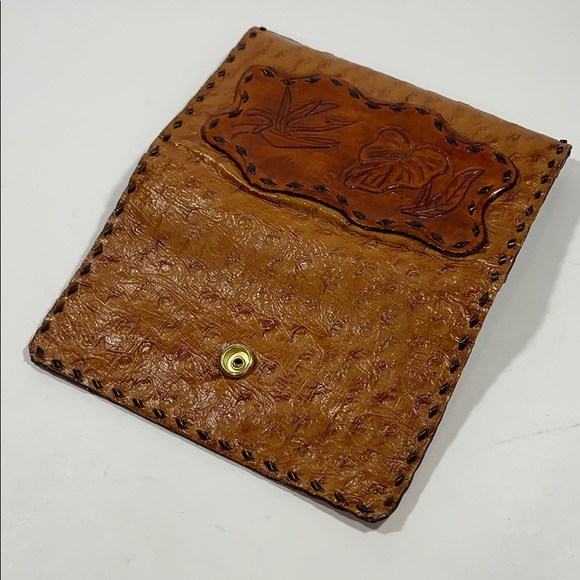 Vintage | Bags | Vintage Handmade Ostrich Leather Western Wallet | Poshmark